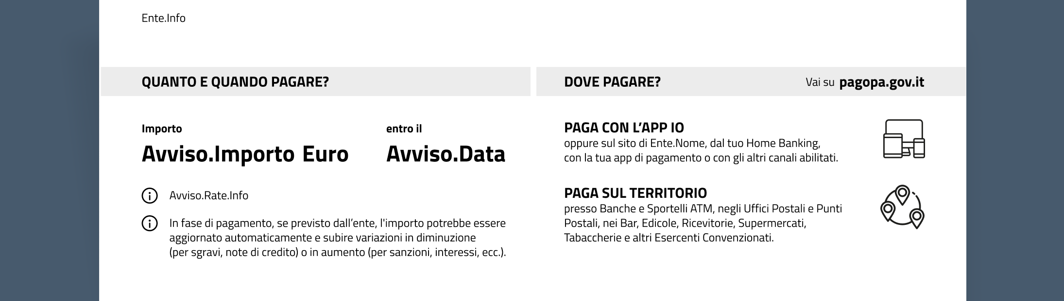 Dove pagare | Guida tecnica sugli avvisi di pagamento pagoPA | Piattaforma pagoPA | DevPortal